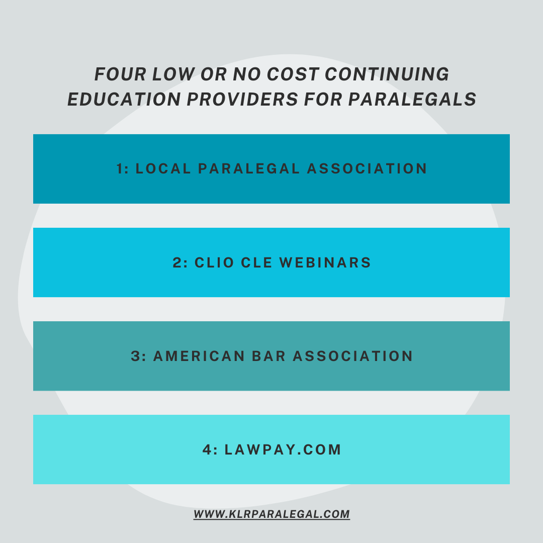4 Low/No Cost Providers of CLE for Paralegals